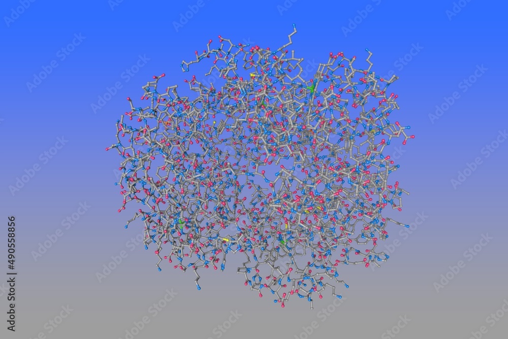 Molecular model of deoxyhemoglobin in complex with an aryloxyalkanoic ...