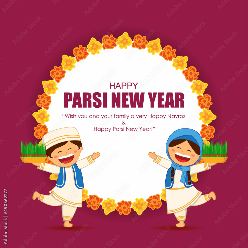 vector illustration for Happy Parsi new year, Navroj Mubarak Stock ...