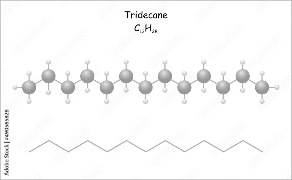 Stylized Molecule Model Structural Formula Of The Hydrocarbon Tridecane Stock Vector Adobe Stock