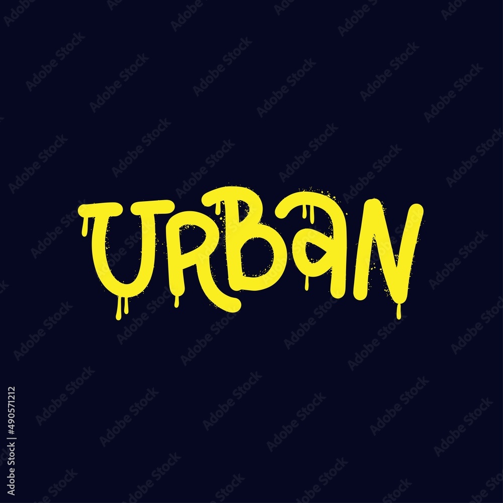 Urban - street art graffiti word print with splash and handwritten ...