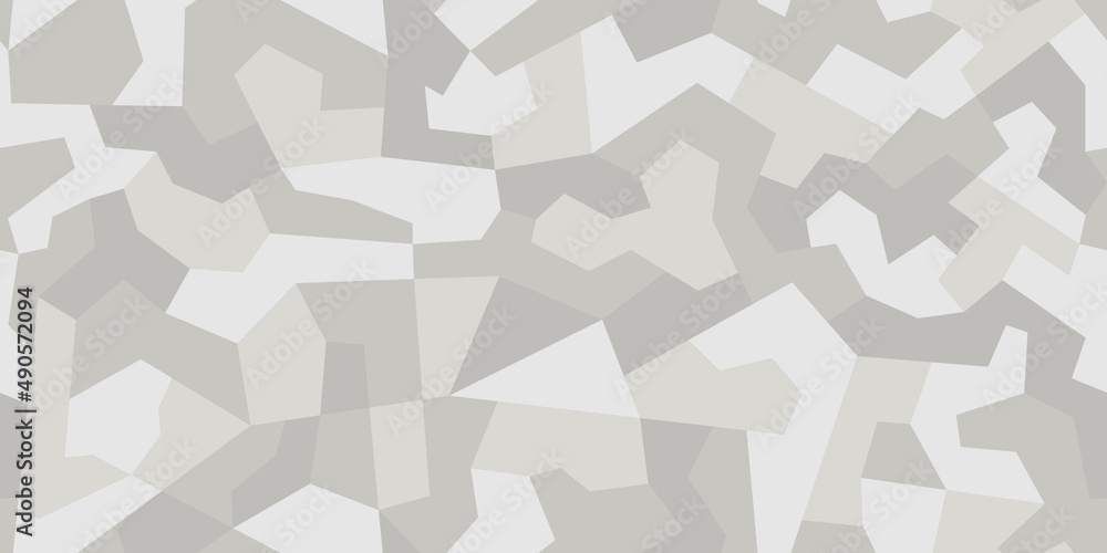 Monochrome geometric camouflage for army, hunting and other use. White ...