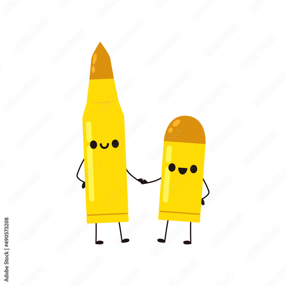 Bullets isolated on white background. Weapon ammo. Bullets cartoon ...