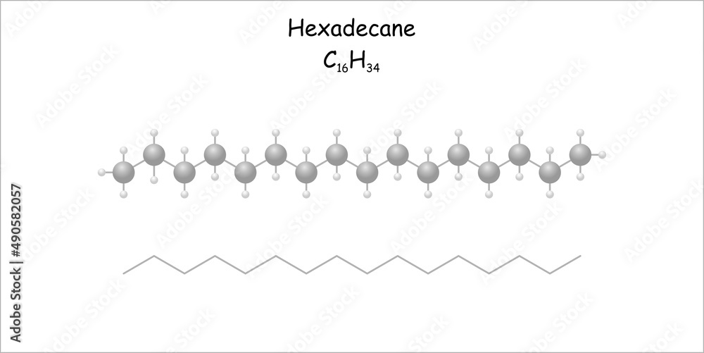 Stylized molecule model/structural formula of the hydrocarbon ...