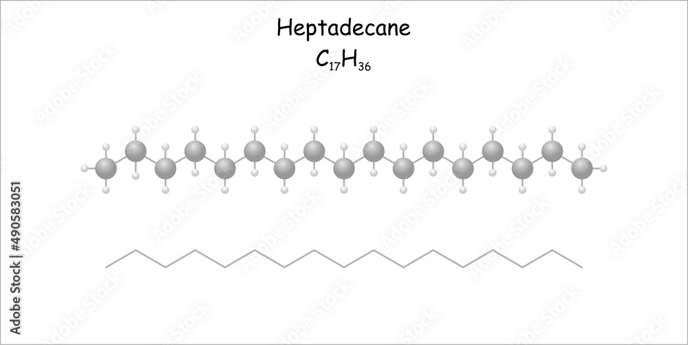 Stylized molecule model/structural formula of the hydrocarbon ...