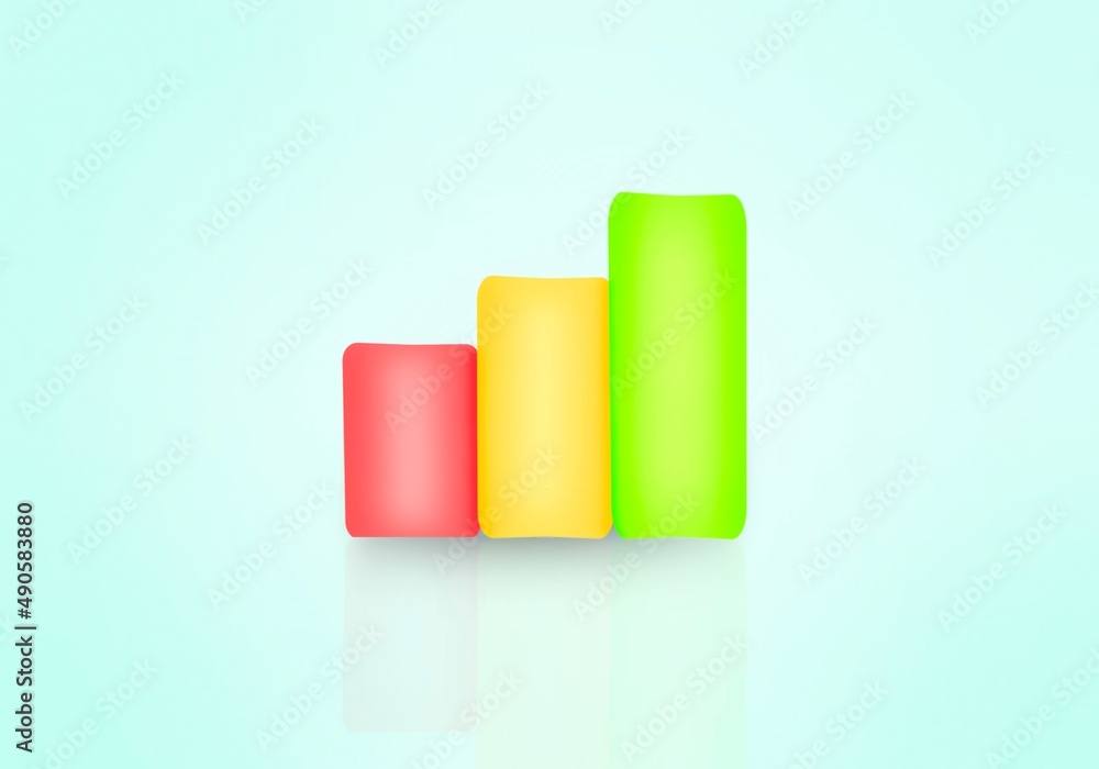 pastel plasticity tricolor bar chart 3d background Stock Illustration ...