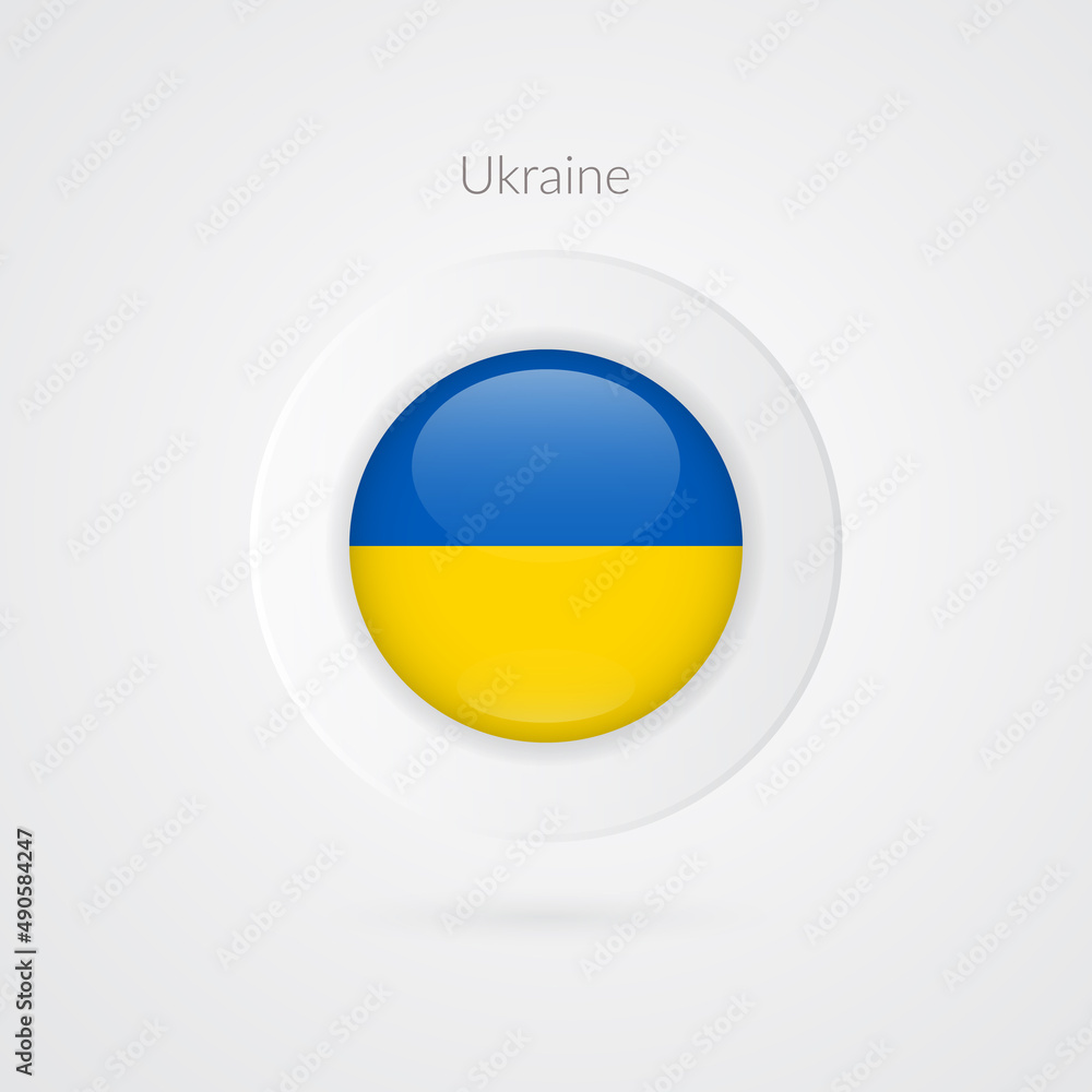 Vector Ukraine flag sign. Isolated Ukrainian circle symbol. Eastern ...