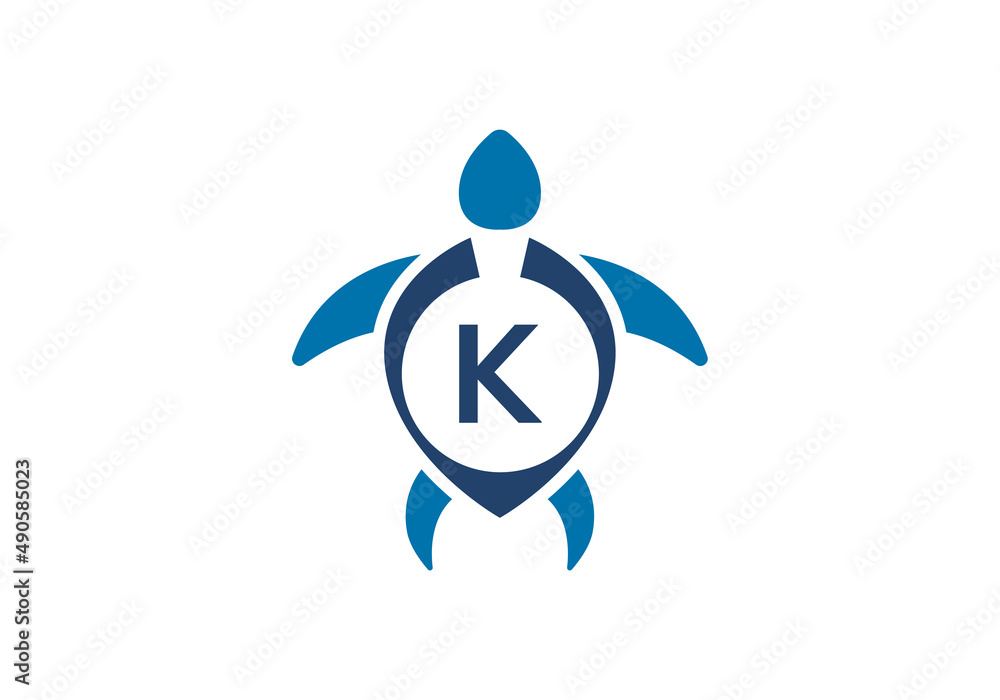 Initial K monogram alphabet with Turtle. turtle logo design vector ...