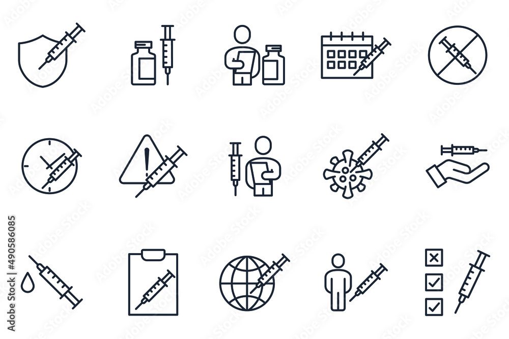 set of Vaccine elements symbol template for graphic and web design ...