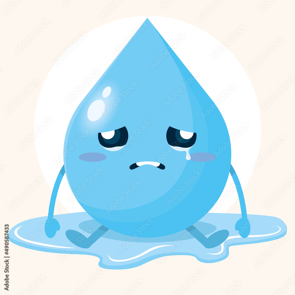 Isolated sad water drop cartoon crying Vector illustration Stock Vector ...