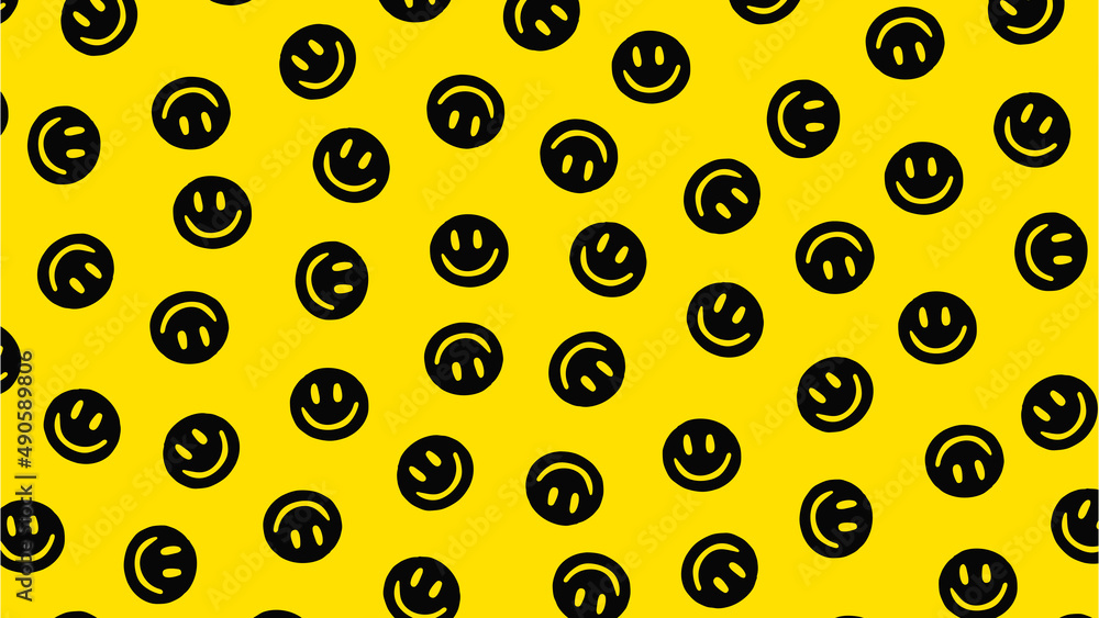 Smiley Pattern Backgrounds Stock Illustration | Adobe Stock