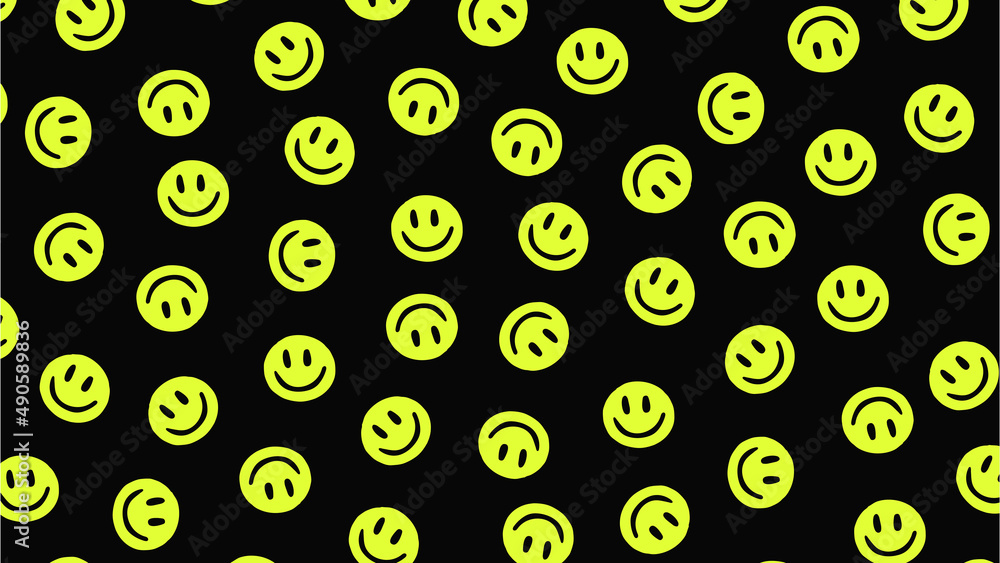 Smiley Pattern Backgrounds Stock Illustration | Adobe Stock