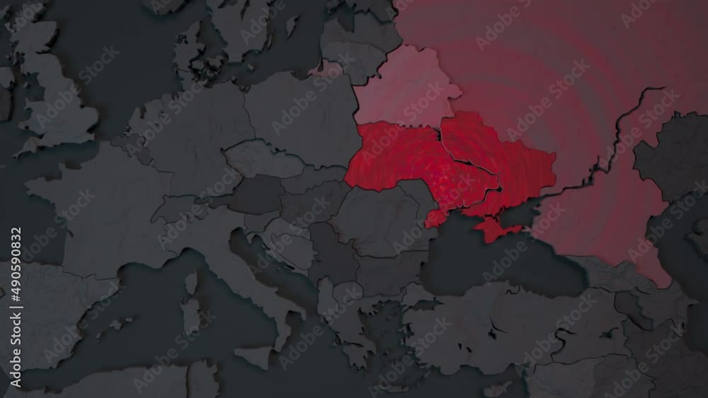 3d map of Ukraine and the European Union, Europe. The concept of ...