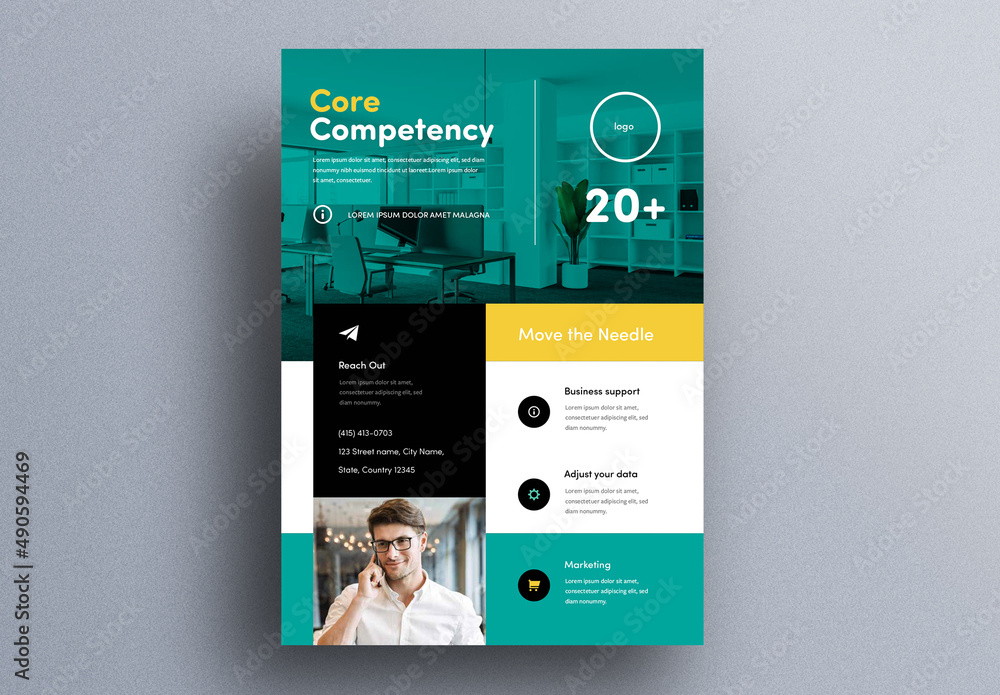 Teal Corporate Flyer Layout Stock Template | Adobe Stock