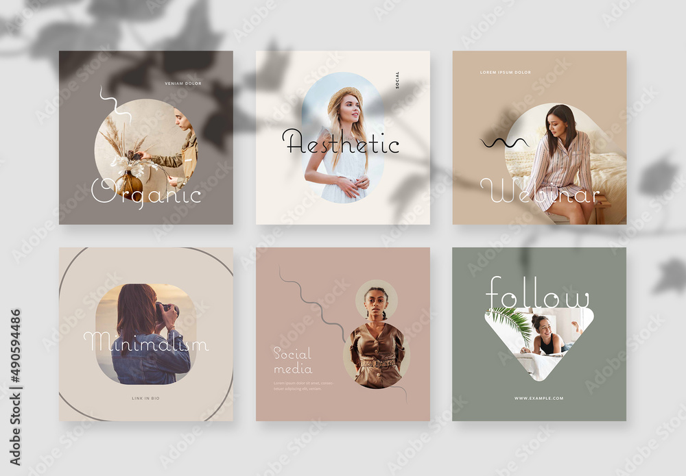Aesthetic Social Media Layouts for Influencers and Bloggers Stock ...