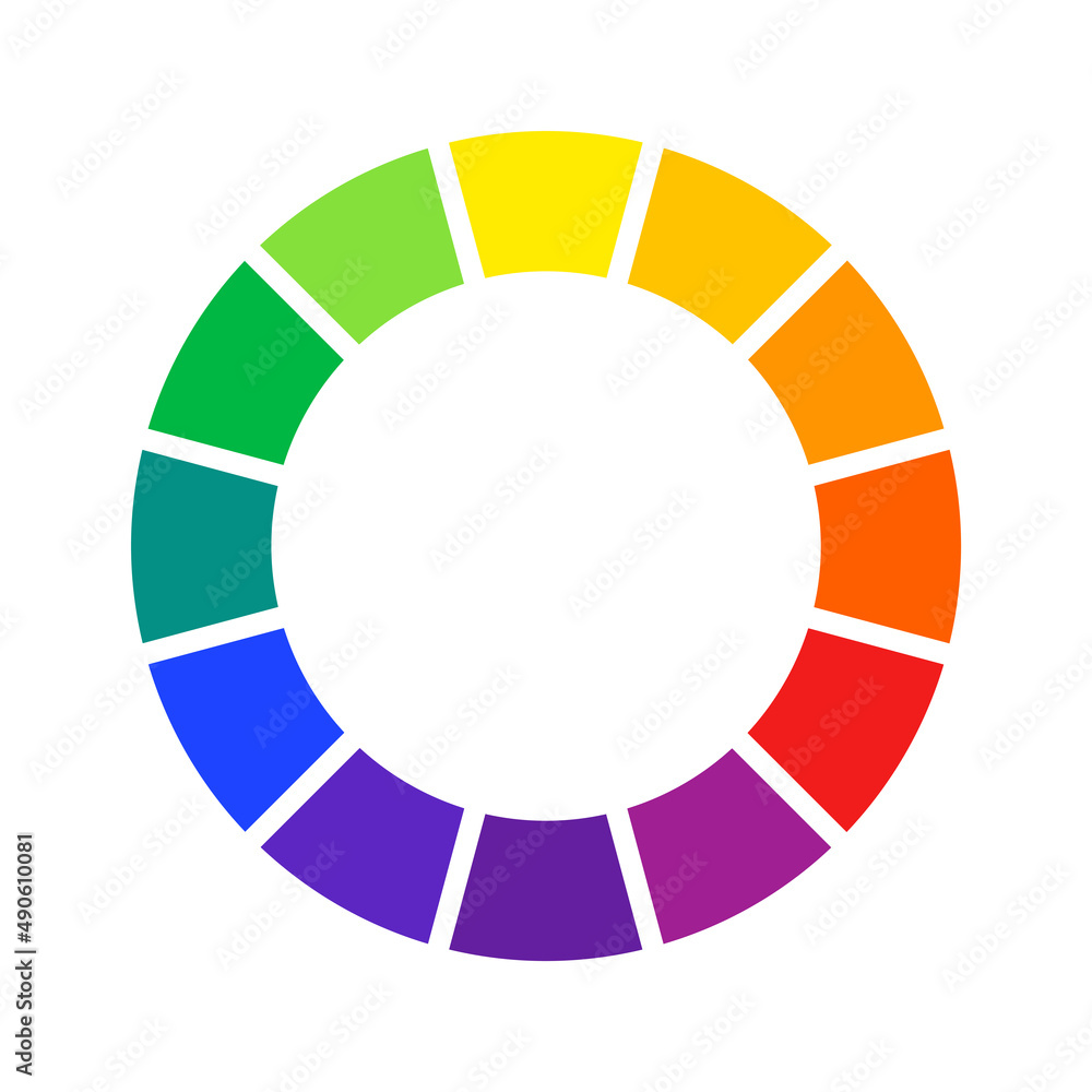 Color wheel guide with twelve colors vector illustration. Spectrum ...