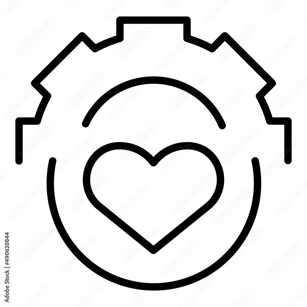 Love gear emotion icon outline vector. Brain mental. Health eq Stock ...