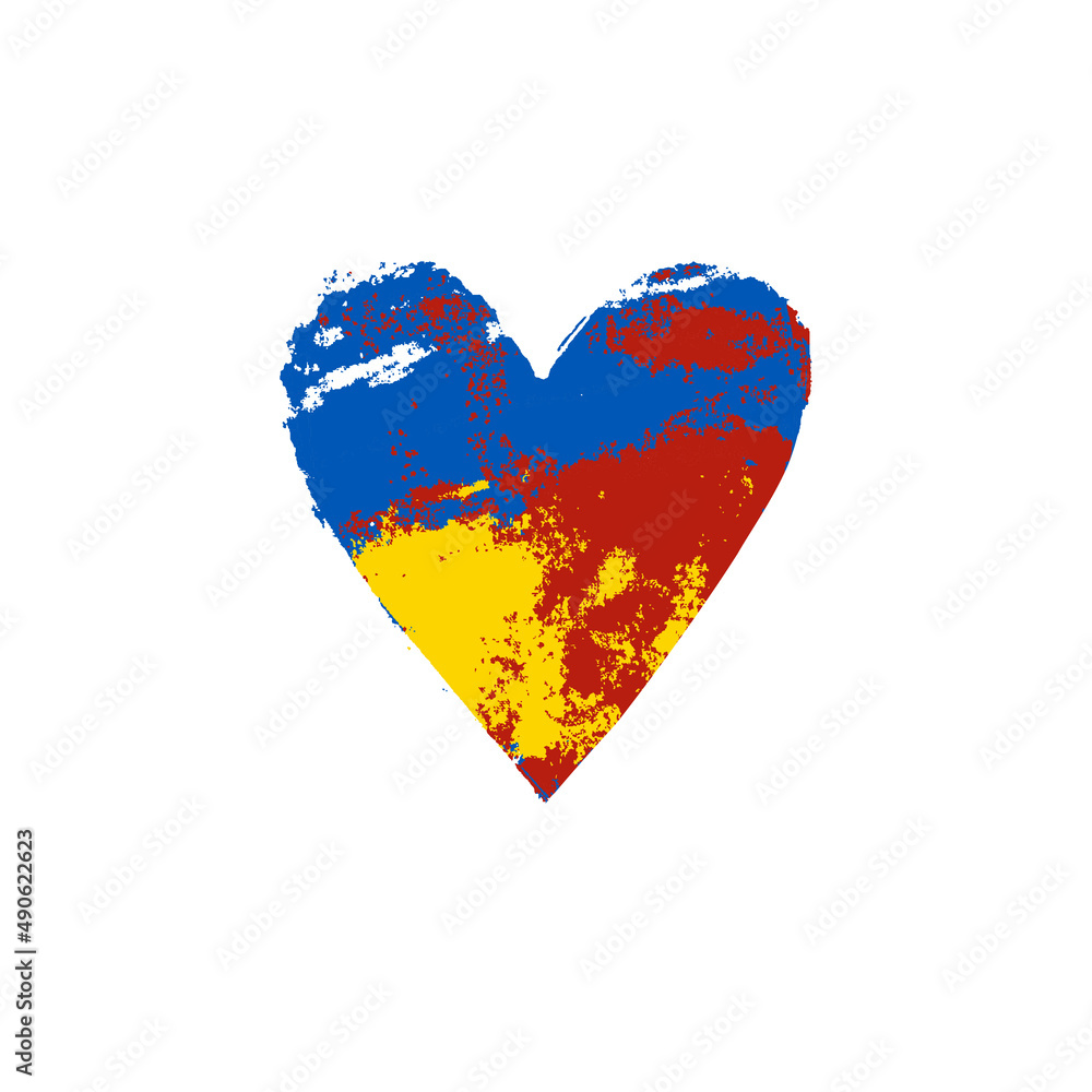 Bleeding Heart, Concept art of Ukrainian flag with blood. Support ...