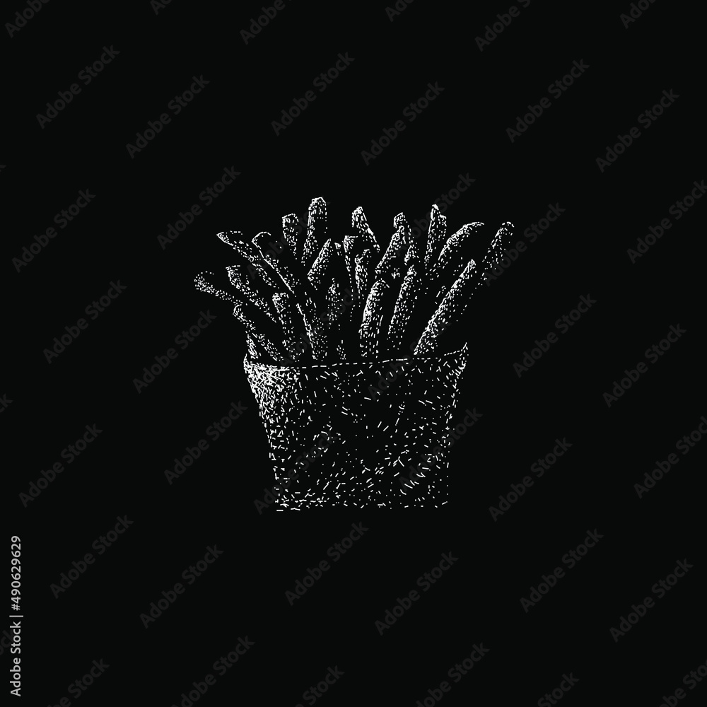 french fries hand drawing vector illustration isolated on white ...