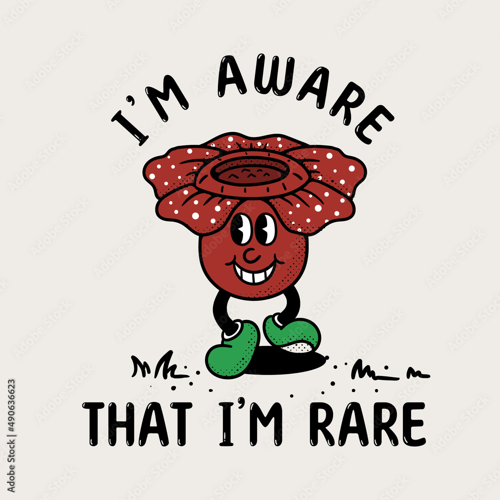 rafflesia flower mascot character illustration in vintage style Stock ...