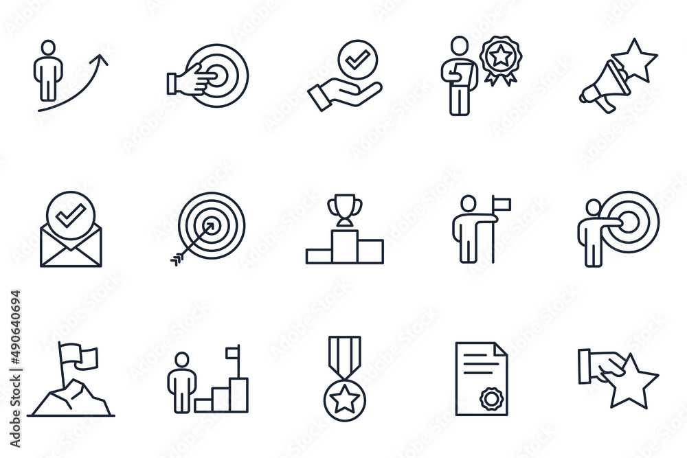 set of Target and Goal elements symbol template for graphic and web ...