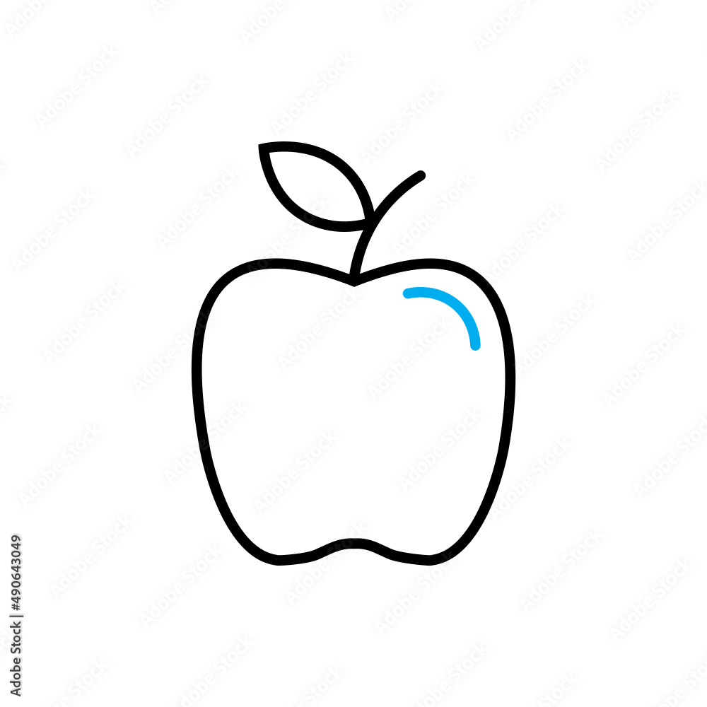 Apple line art icon. Apple for app and website. SVG computer vector ...