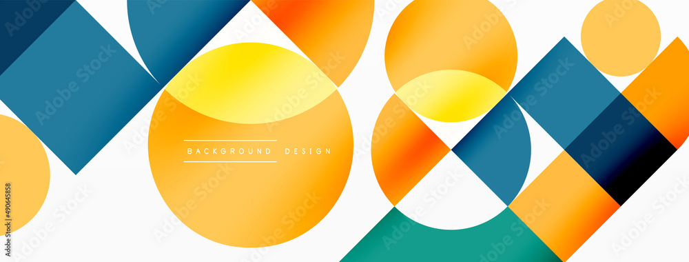 Beautiful abstract background. Circles, triangle shapes, and squares ...