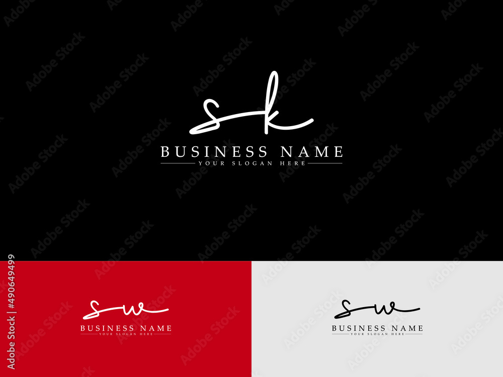 Signature SK Letters Logo, initial Sk ks Signature and Handwriting Logo ...