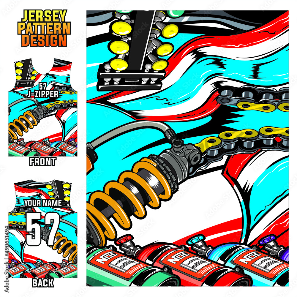 racing sports jersey fabric design. sublimation printing jersey pattern ...