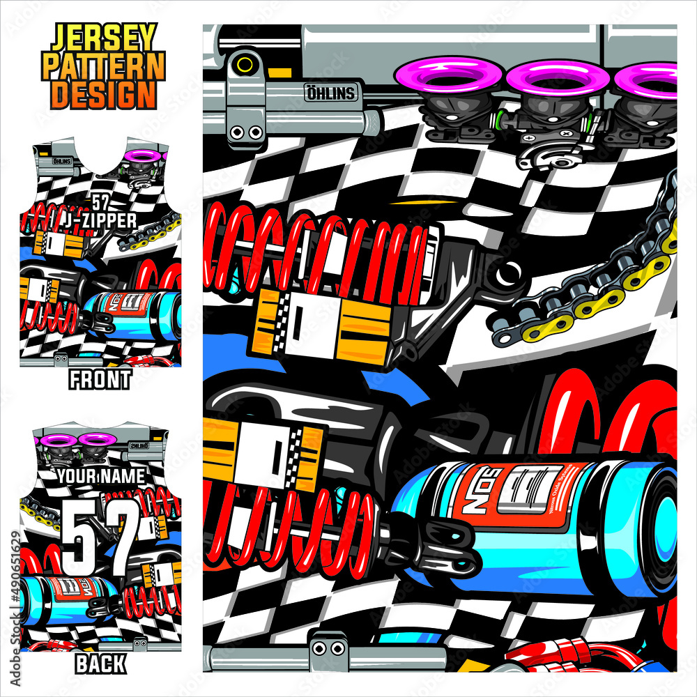 racing sports jersey fabric design. sublimation printing jersey pattern ...