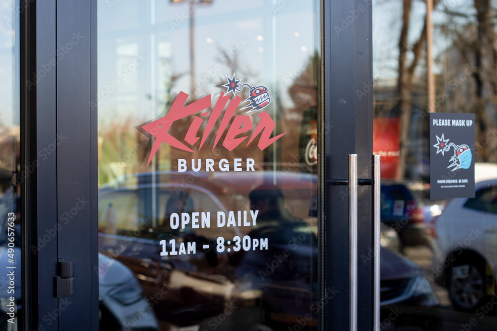 Lake Oswego, OR, USA - Feb 11, 2022: The Killer Burger logo is seen at ...