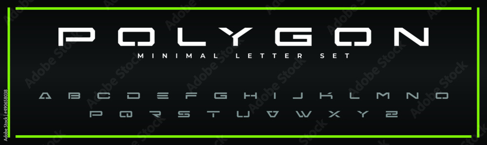 POLYGON Tech Modern Alphabet Letter Font. Typography luxury style fonts ...
