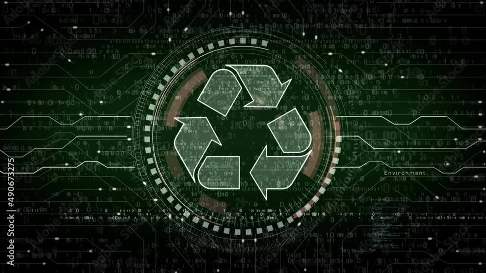 Recycling icon, waste data managment and sustainable industry symbol ...