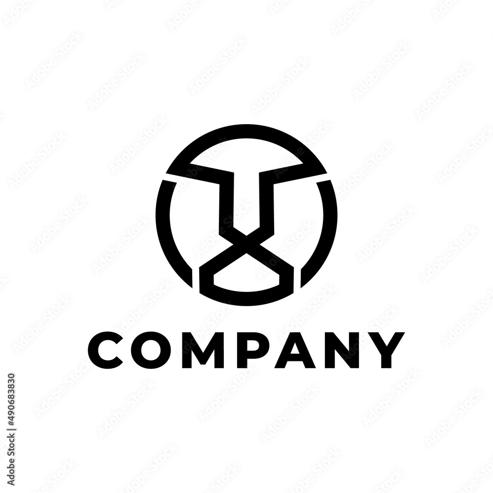 lion head in circle logo design Stock Vector | Adobe Stock