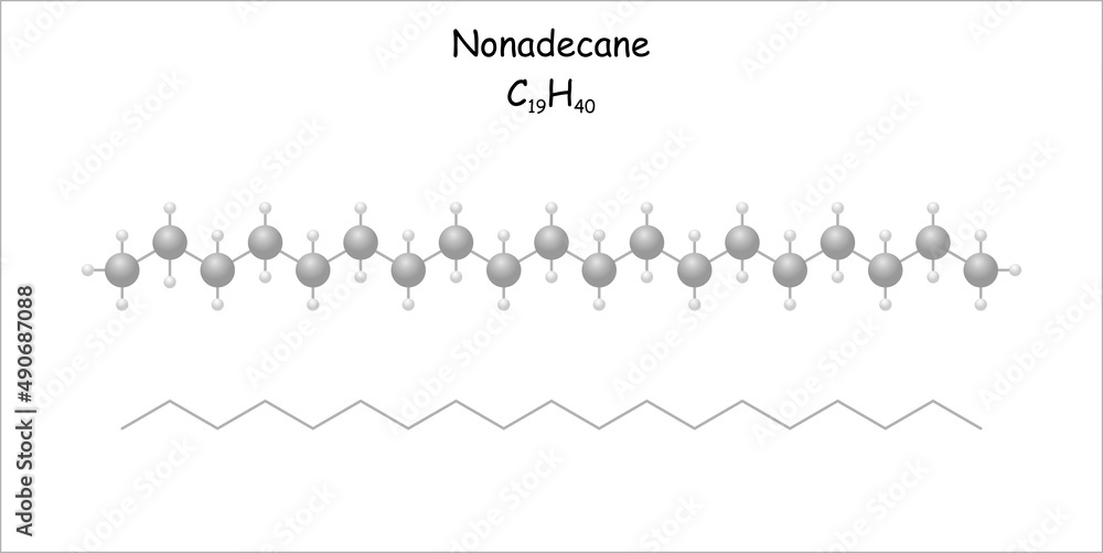 Stylized Molecule Model Structural Formula Of Nonadecane Stock Vector Adobe Stock