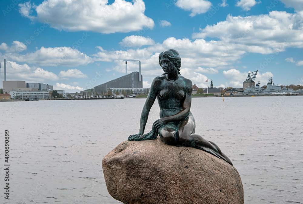 Copenhagen, Denmark – 19 OCT 2019: Famous Little Mermaid Statue in ...
