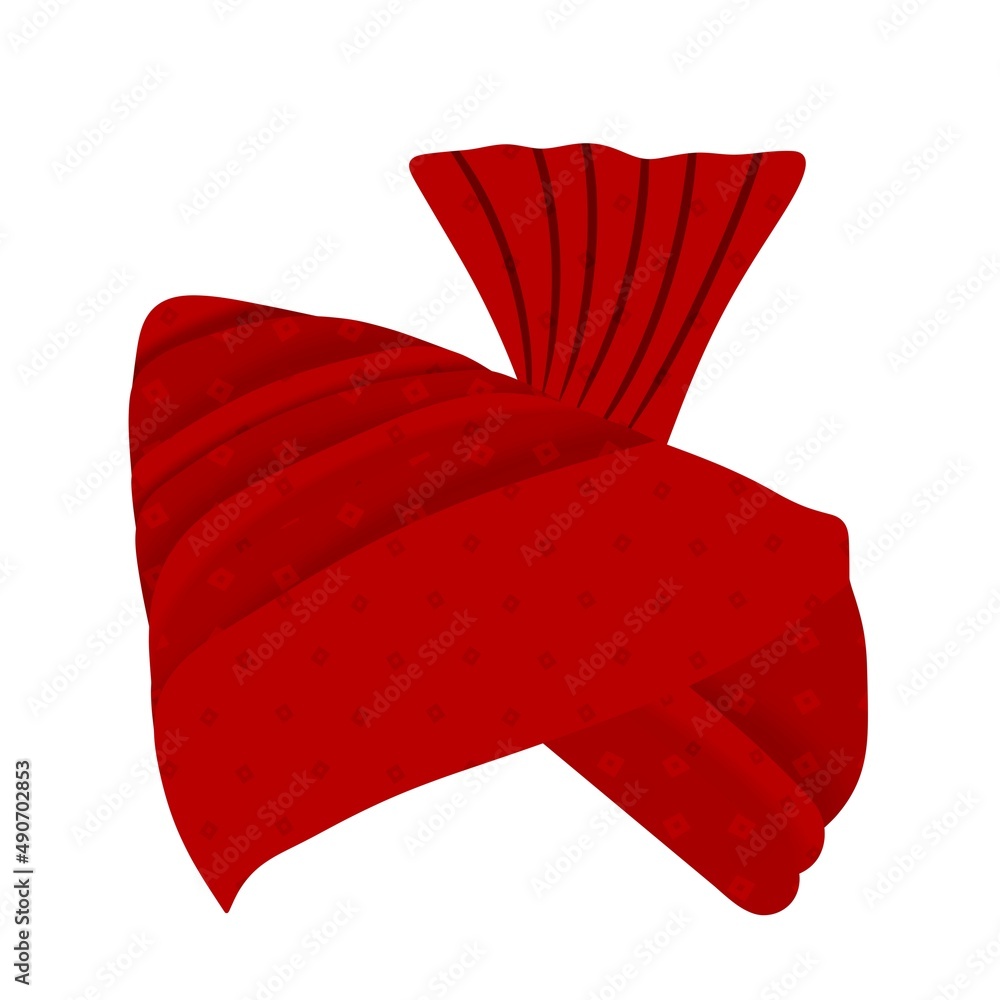 illustration of rajasthani safa Stock Illustration | Adobe Stock