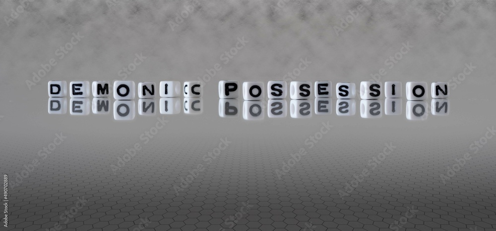 demonic possession word or concept represented by black and white ...