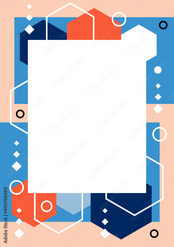 Rectangular Frame with Geometric Shapes and Abstract Elements Template ...