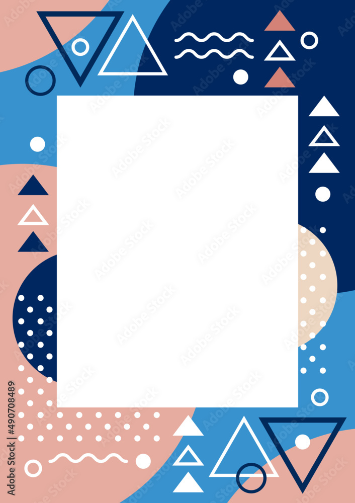 Rectangular Frame with Geometric Shapes and Abstract Elements Template ...