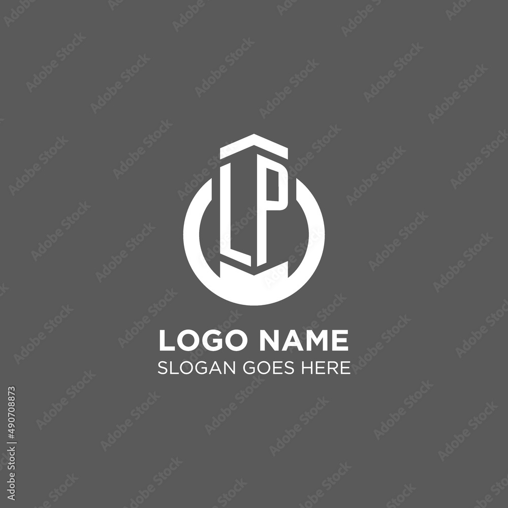 Initial LP circle round line logo, abstract company logo design ideas ...