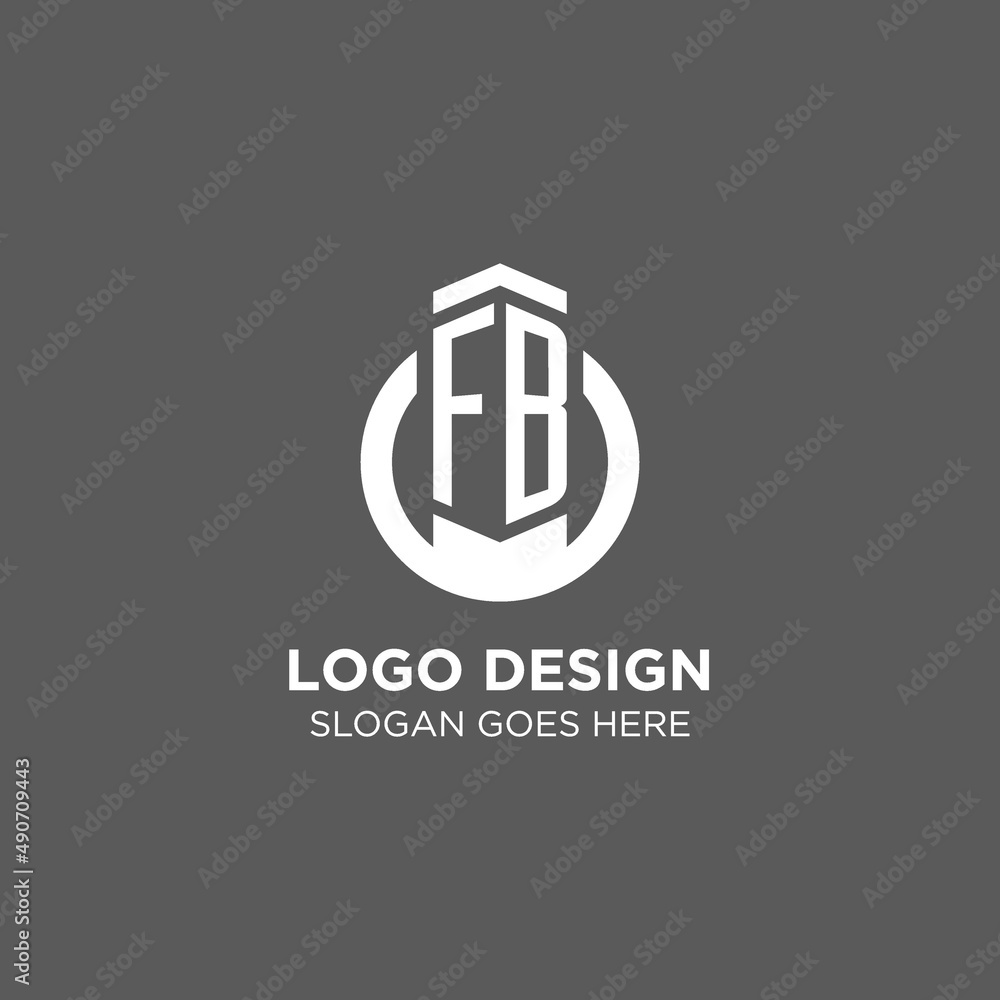 Initial FB circle round line logo, abstract company logo design ideas ...