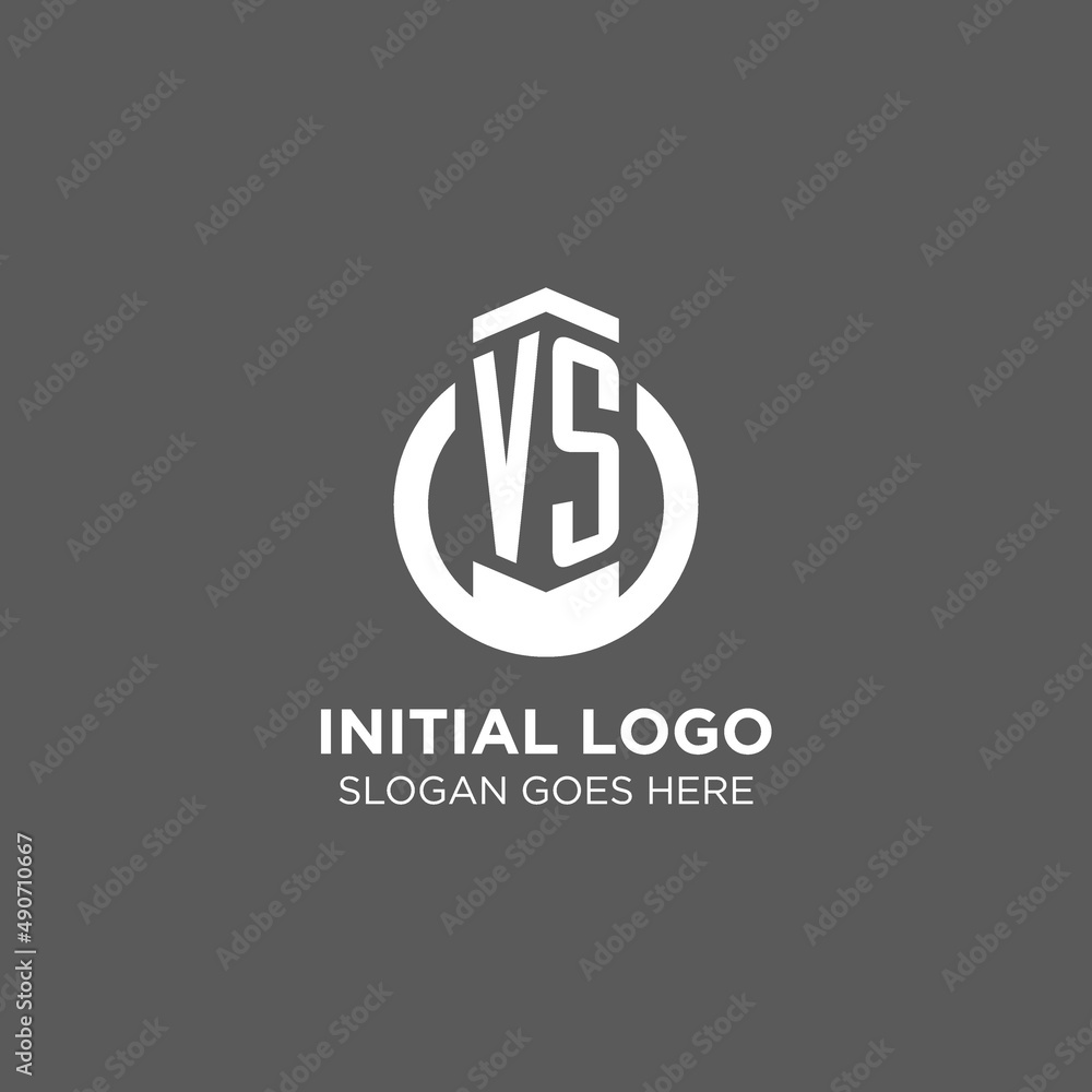 Initial VS circle round line logo, abstract company logo design ideas ...