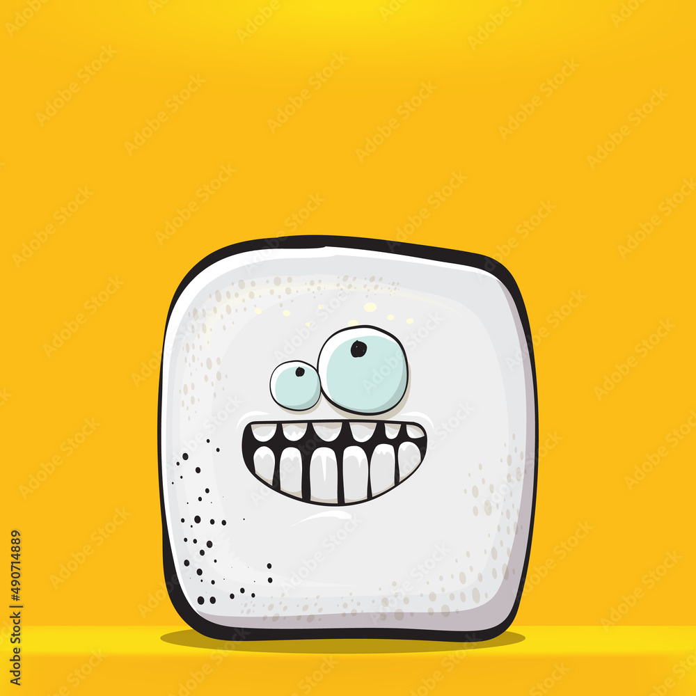 Vector Cartoon sugar cartoon characters isolated on orange background ...