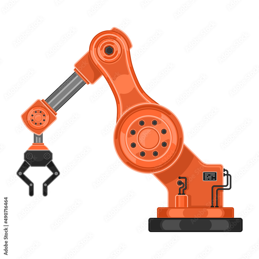 industrial robot manipulator realistic cartoon style Stock Vector ...