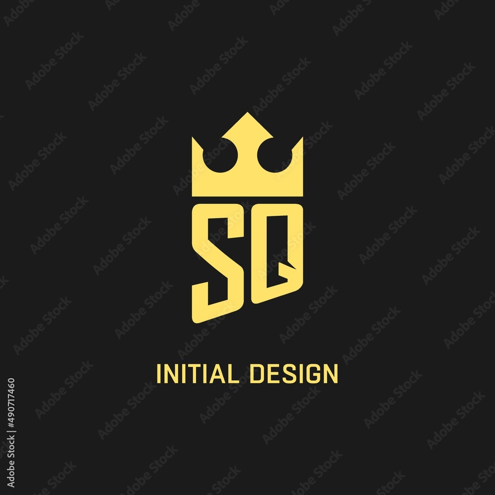 Monogram SQ logo shield crown shape, elegant and luxury initial logo style Stock Vector | Adobe ...