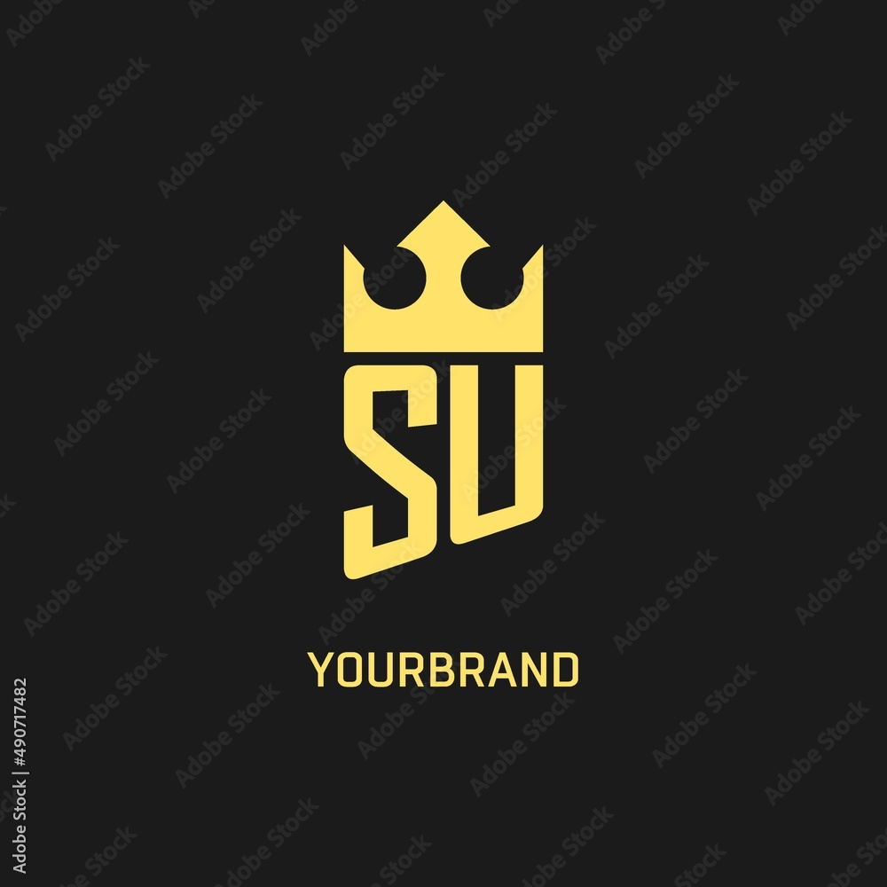 Monogram SU logo shield crown shape, elegant and luxury initial logo style Stock Vector | Adobe ...