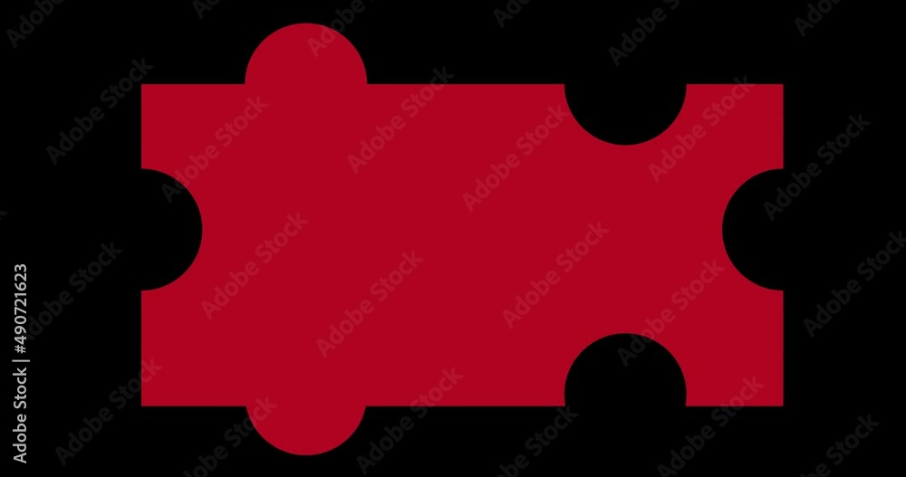 Two hands connect two puzzle pieces. The puzzle came together. Two ...