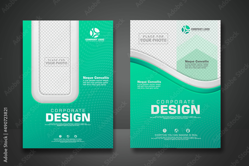 Cover design template with transparent background can insert photos ...