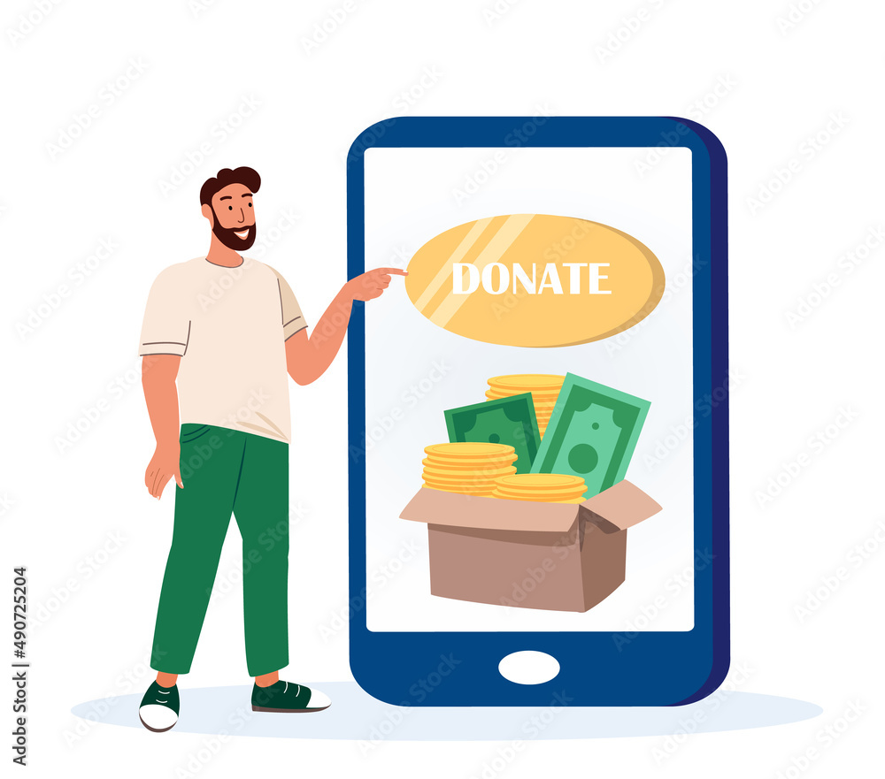 Contribution, Help to People in Need Concept.Man,Male Character Use ...