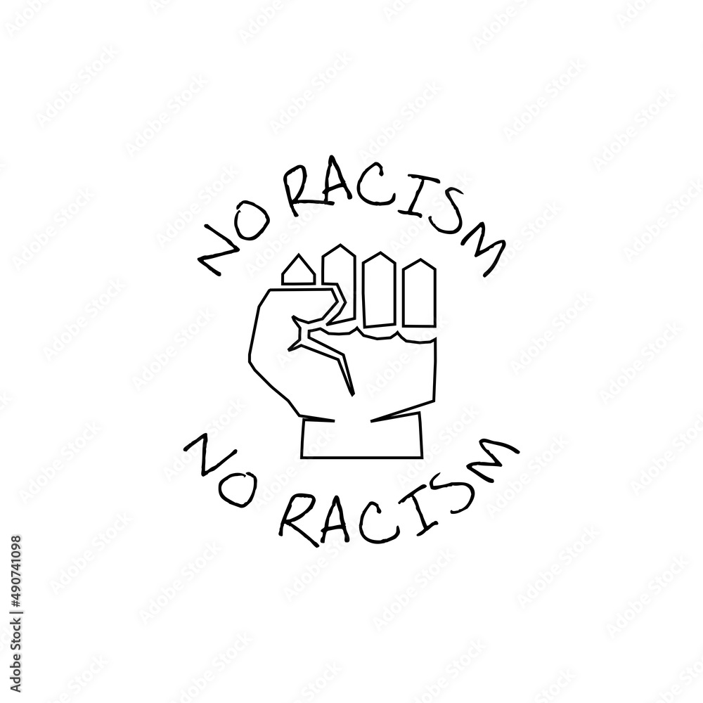 No racism, anti racism logo design template, stop racism isolated on ...